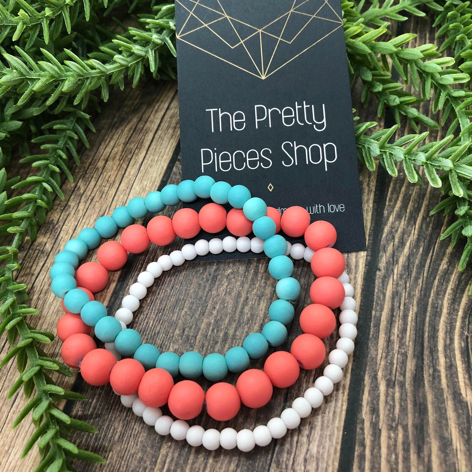 Matte Bead Bracelet White Ivory Stackable Bracelets Stretchy - Etsy