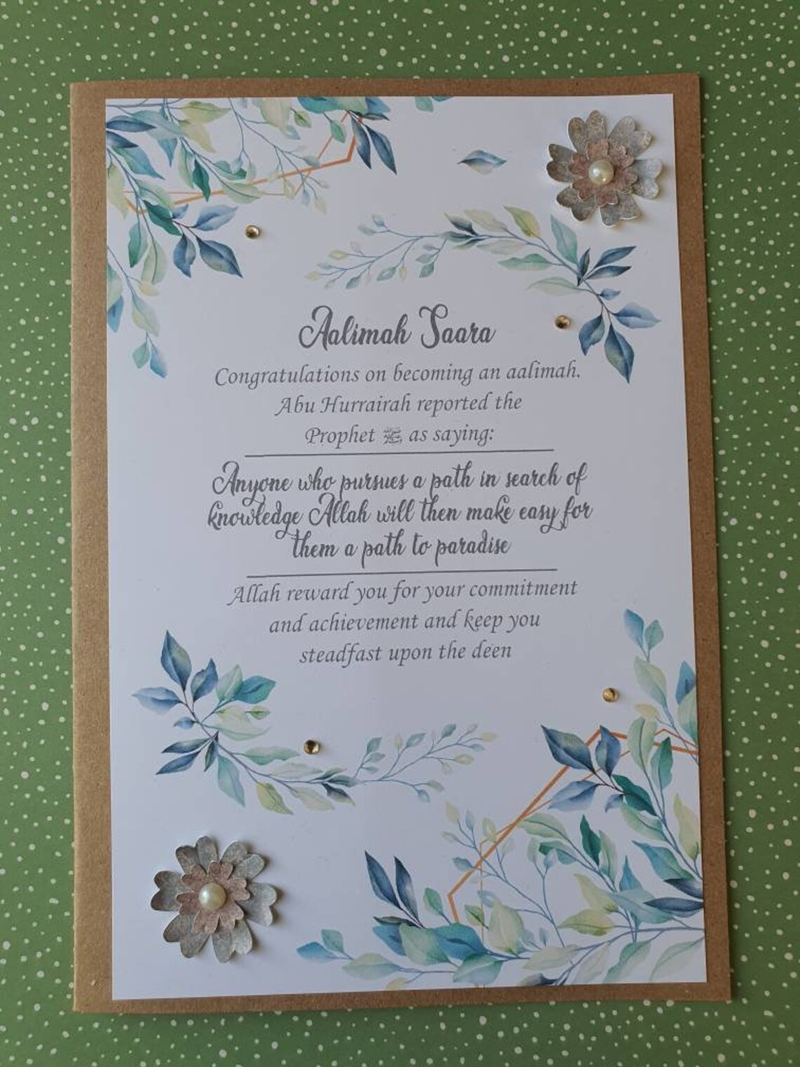 Aalimah Graduation Card/islamic Graduation/islamic Greeting - Etsy