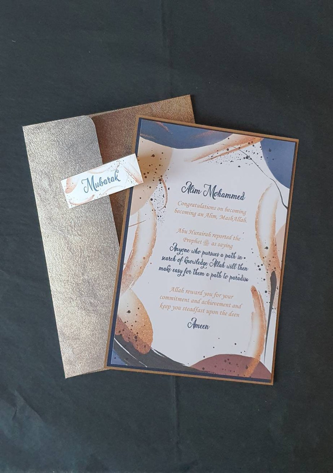 Alim Graduation Card/alim Completion Card Brown 1/ Graduation Card ...