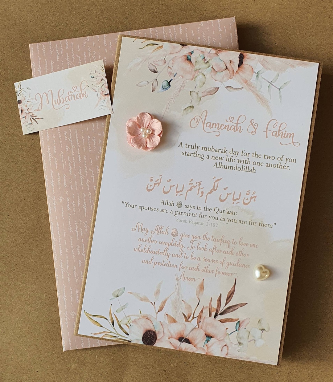 Wedding Cards Personalised/ Nikah Card/islamic Wedding/ Nikah - Etsy UK