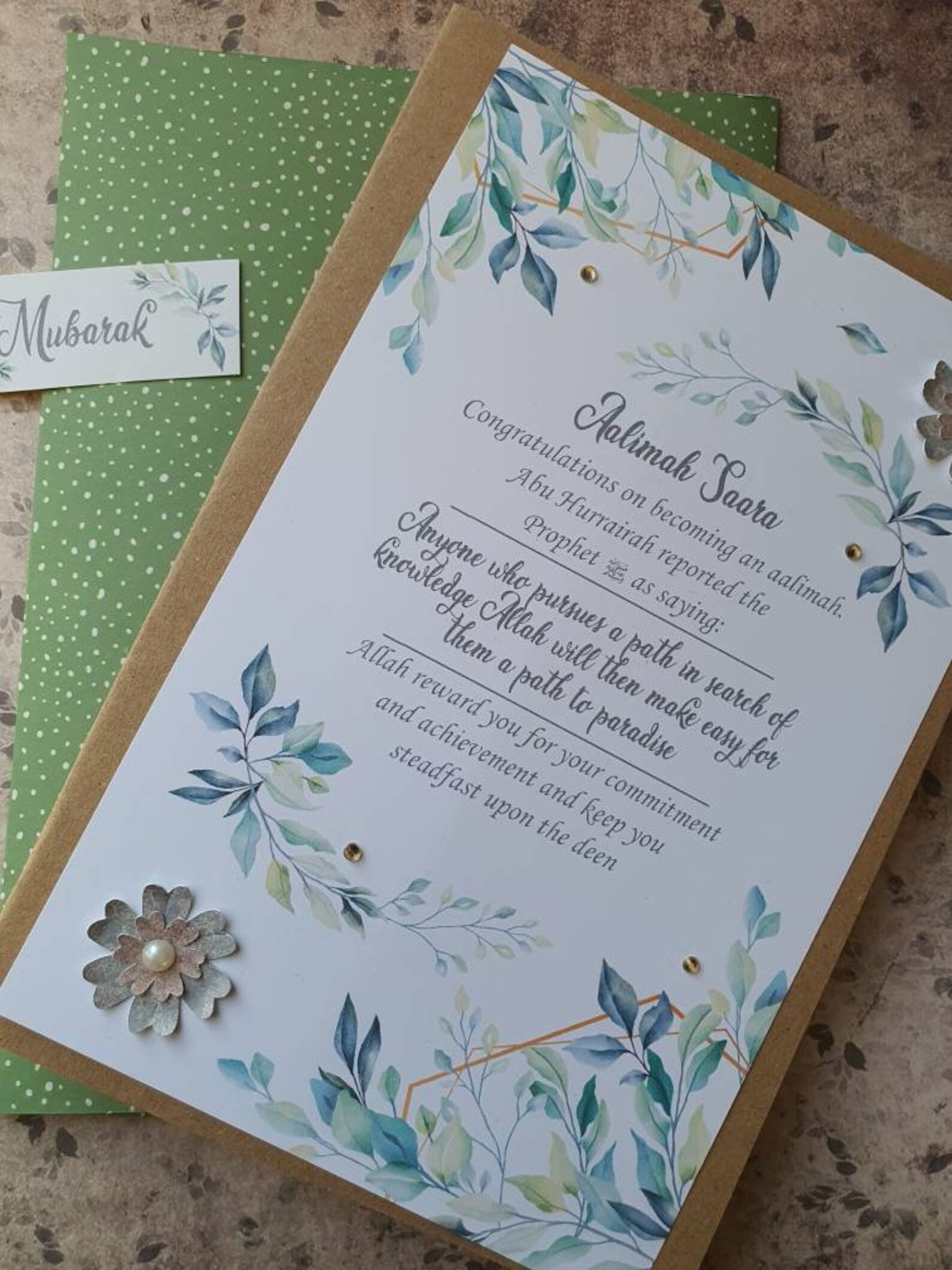 Aalimah Graduation Card/islamic Graduation/islamic Greeting - Etsy