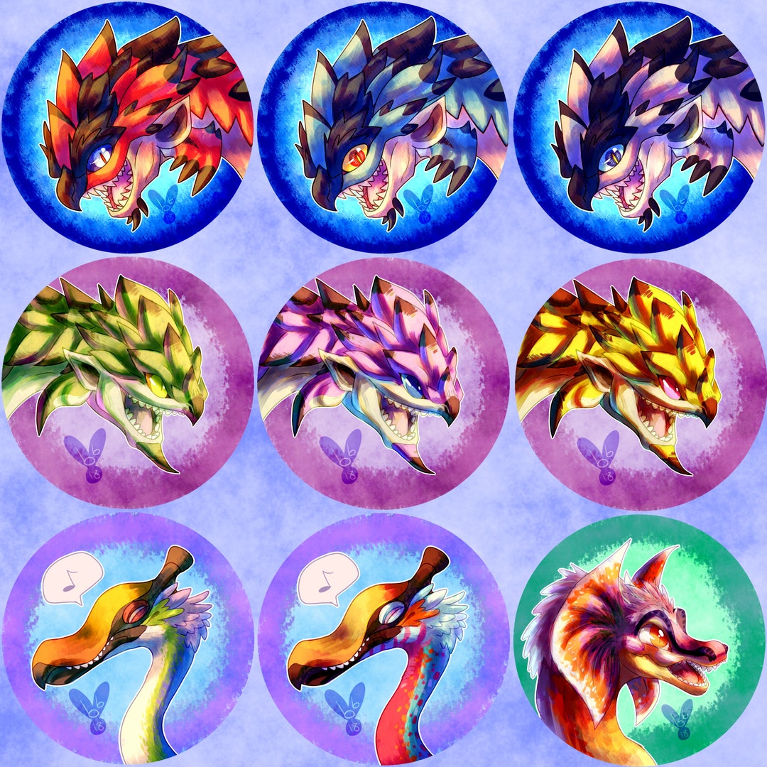 Huntable Monster Pin-back Buttons - Etsy