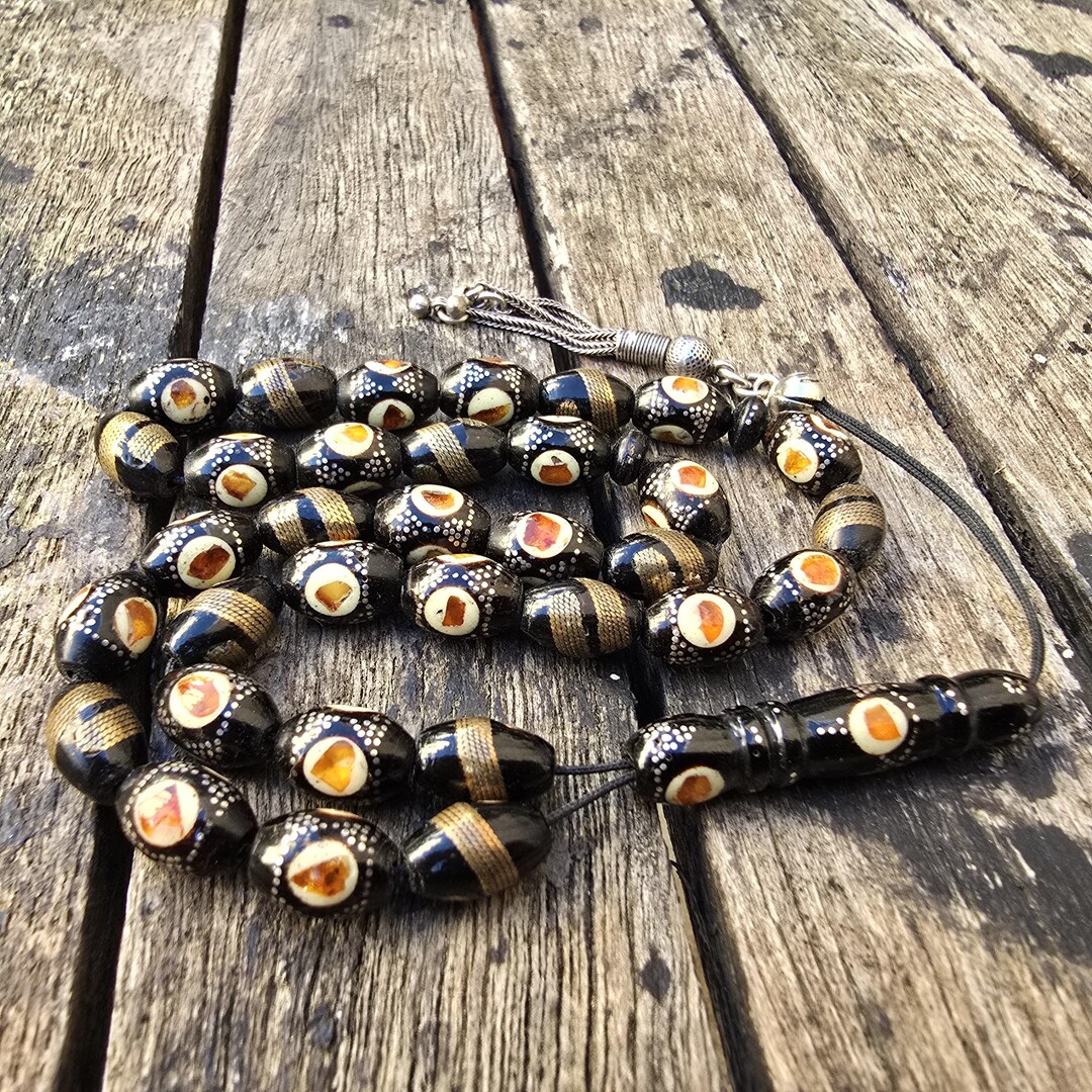 30g Natural Antique Black Coral, Rosary Yusr - Etsy