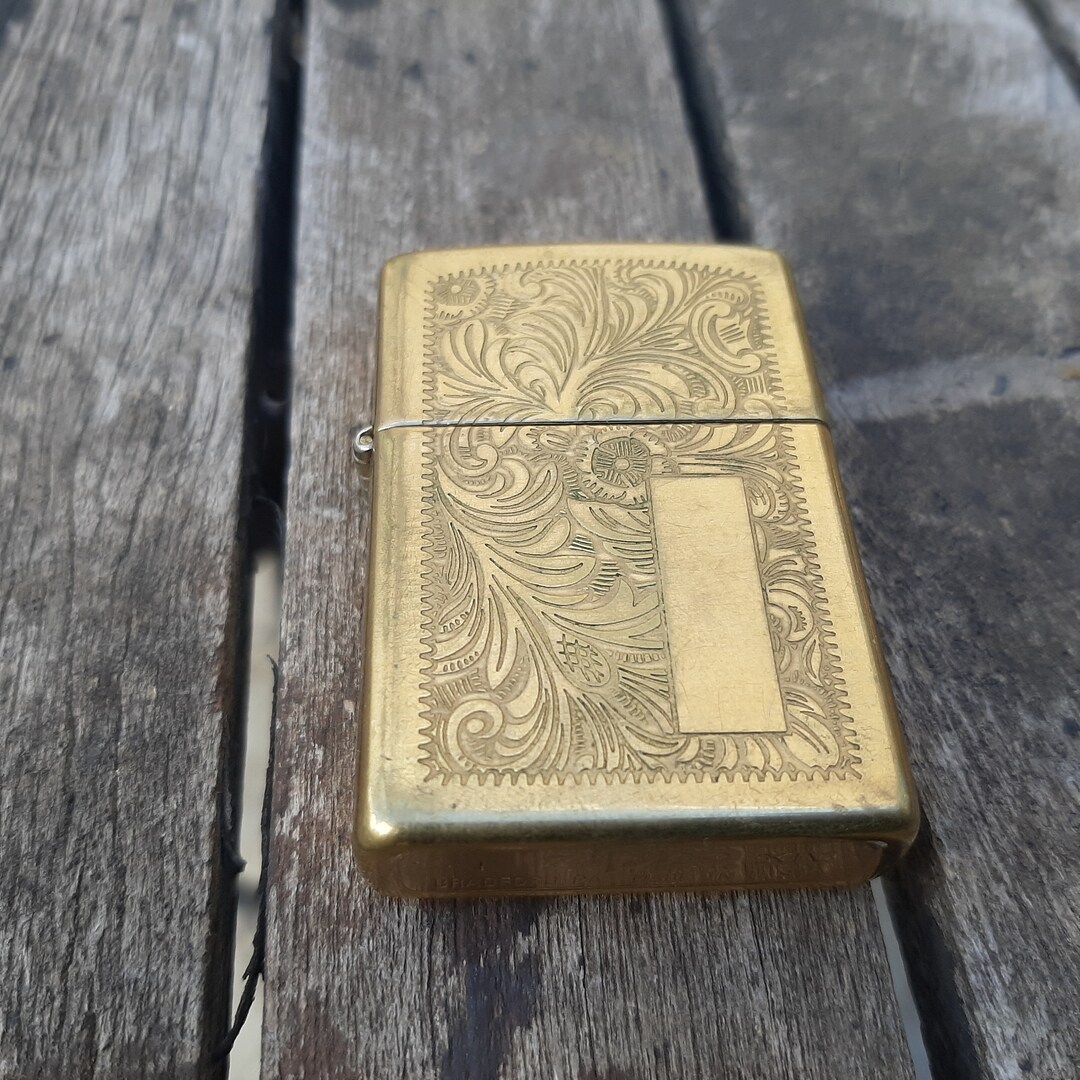 Zippo Lighter Vintage Venetian High Polish Brass Zippo Engraved, Original Zippo - Etsy