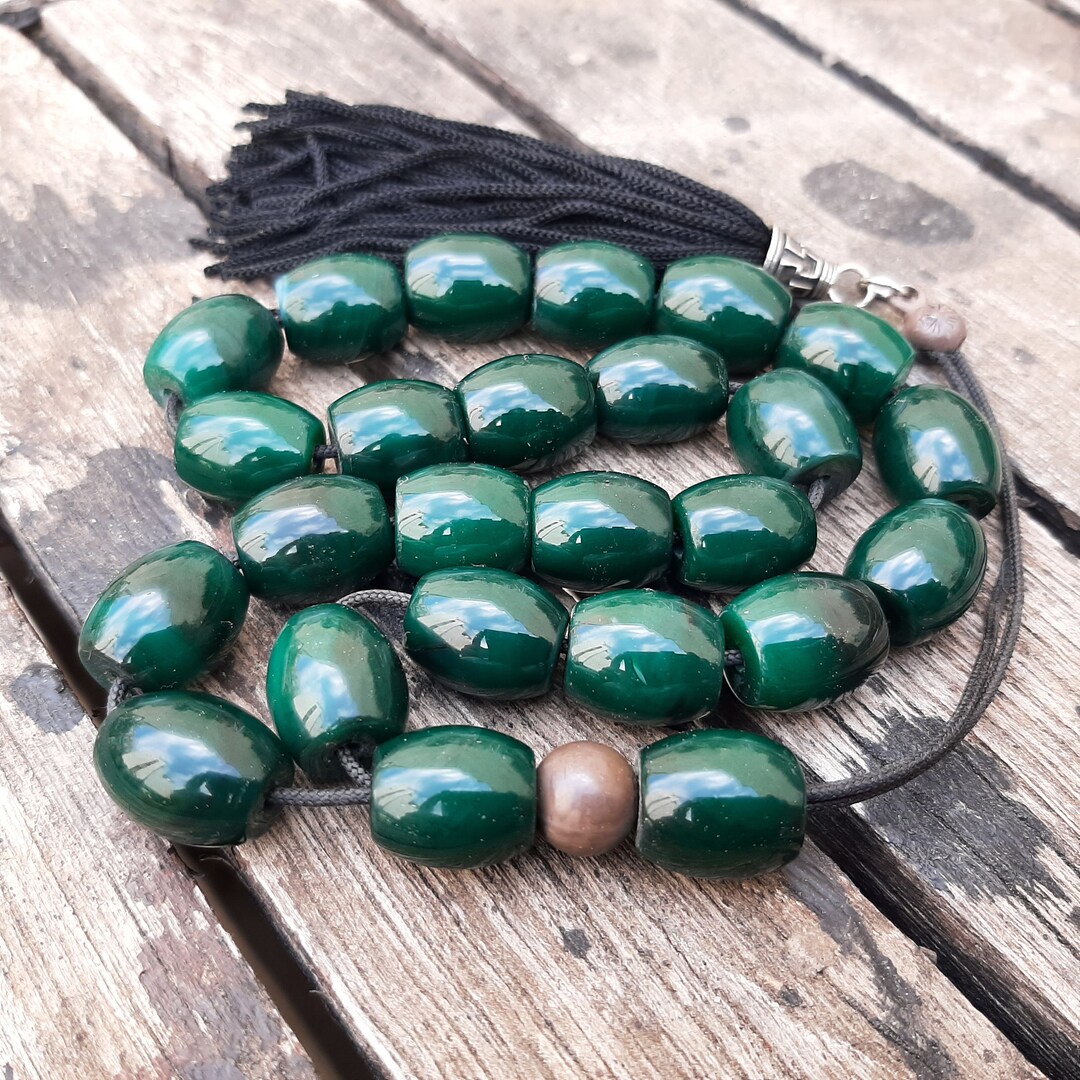 103g Vintage Stone Agate Player Beads Tesbih - Etsy
