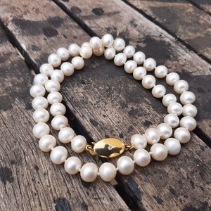 Freshwater Pearl Necklace White,,585 Clasp - Etsy