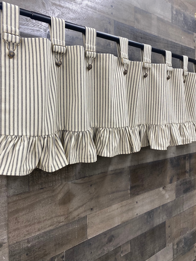 Farmhouse Ticking Stripe Cafe Curtains/drapes/valance - Etsy