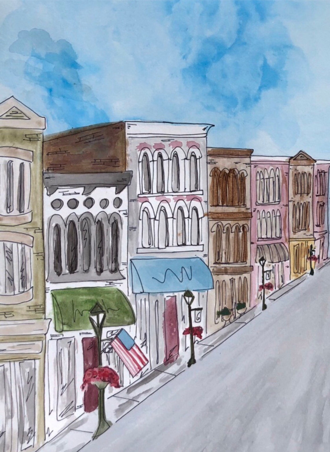 Home Sweet Georgetown PRINT of Original Watercolor | Etsy