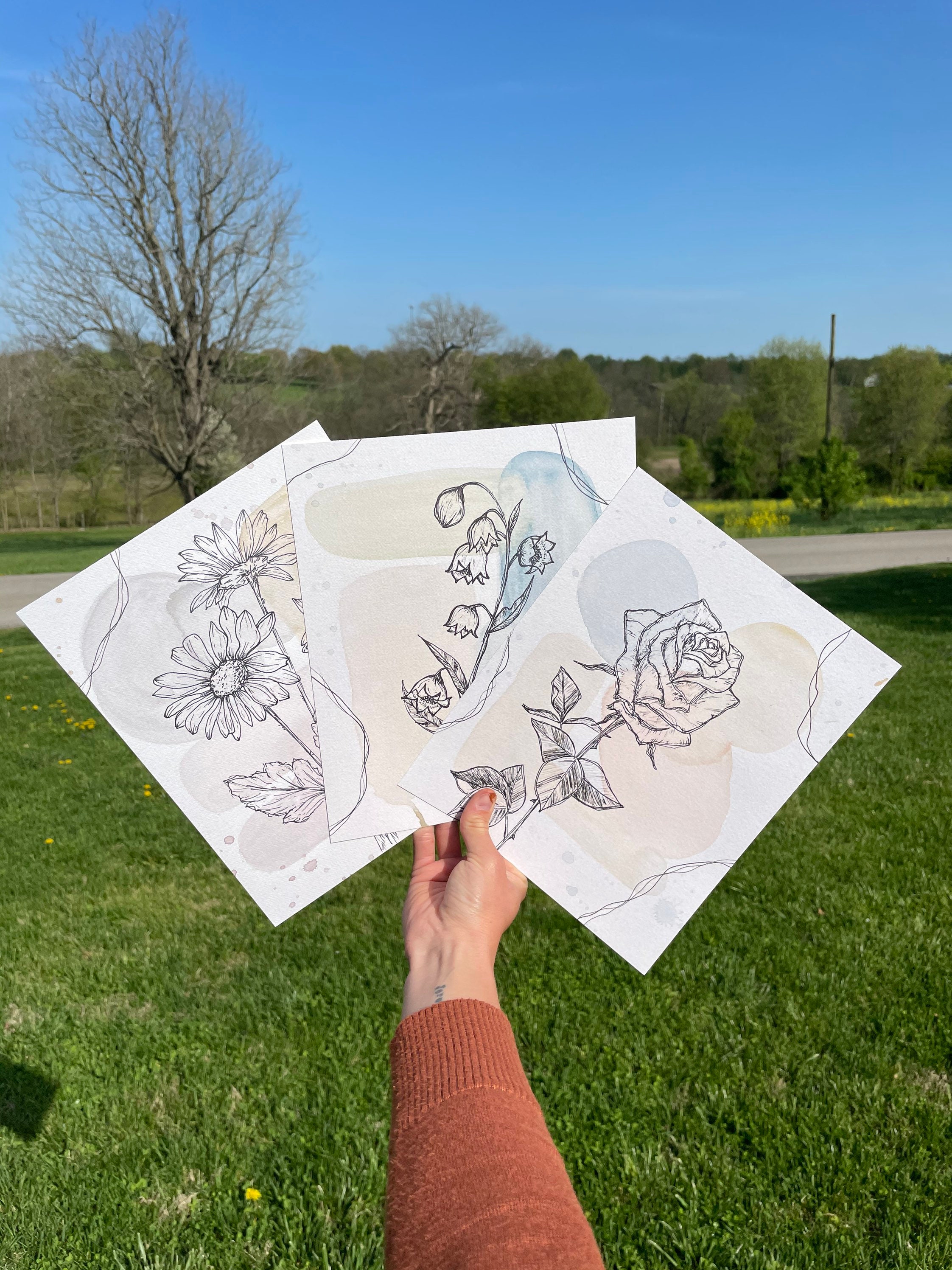 June Birth Month Flower Watercolor PRINT-rose 5x7 8x10 | Etsy