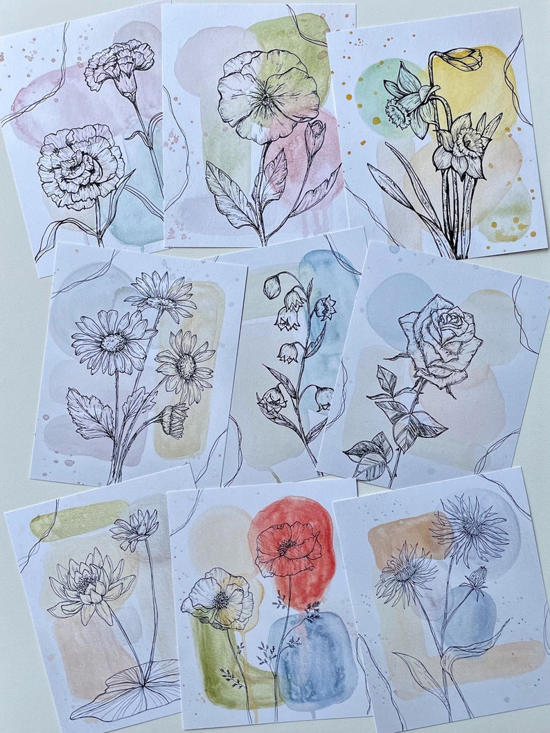 July Birth Month Flower Watercolor Print-water Lily 5x7 - Etsy