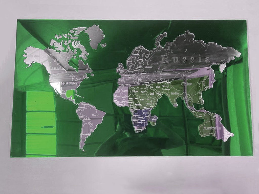 Beautiful World Map Full Mirror Wall Mirror Custom Made 1000x588 - Etsy