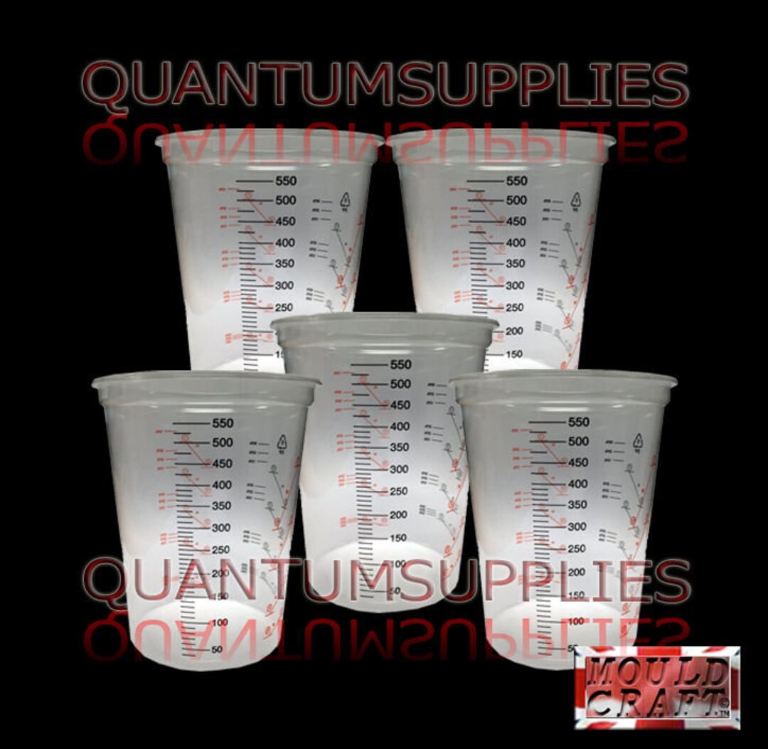 Calibrated Measuring Cups 600ml - Pack of 5 for Fibreglass Moulds Resin ...