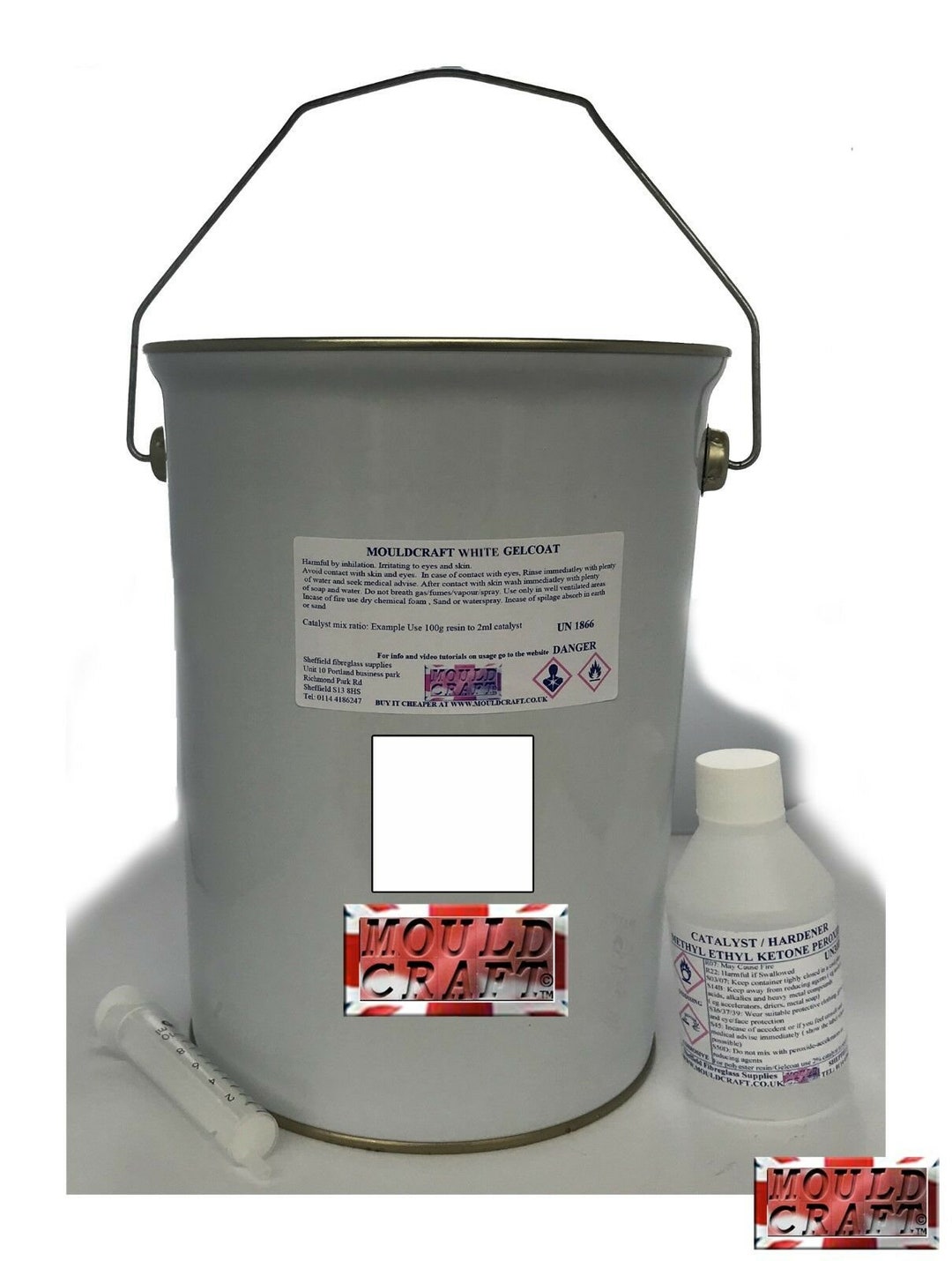White Gelcoat 5kg Kit Catalyst, Syringe Included for Fibreglass Moulds ...