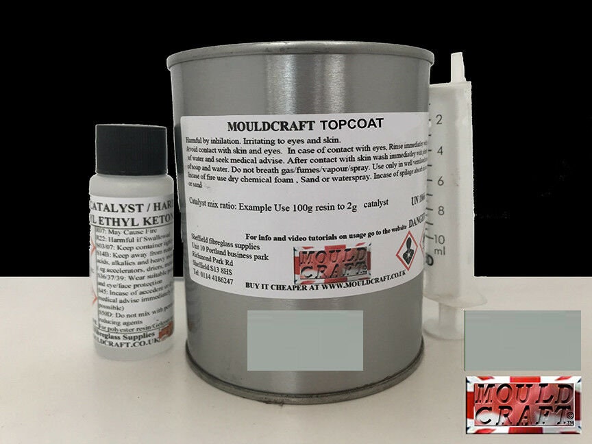 Light Grey Topcoat Flowcoat 1kg Kit - for Fibreglass Moulds Boat Repair ...
