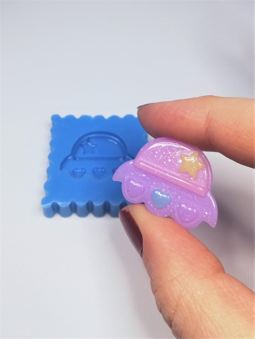 Ufo Spaceship With Hearts and Stars Silicone Mold for Resin and Polymer ...
