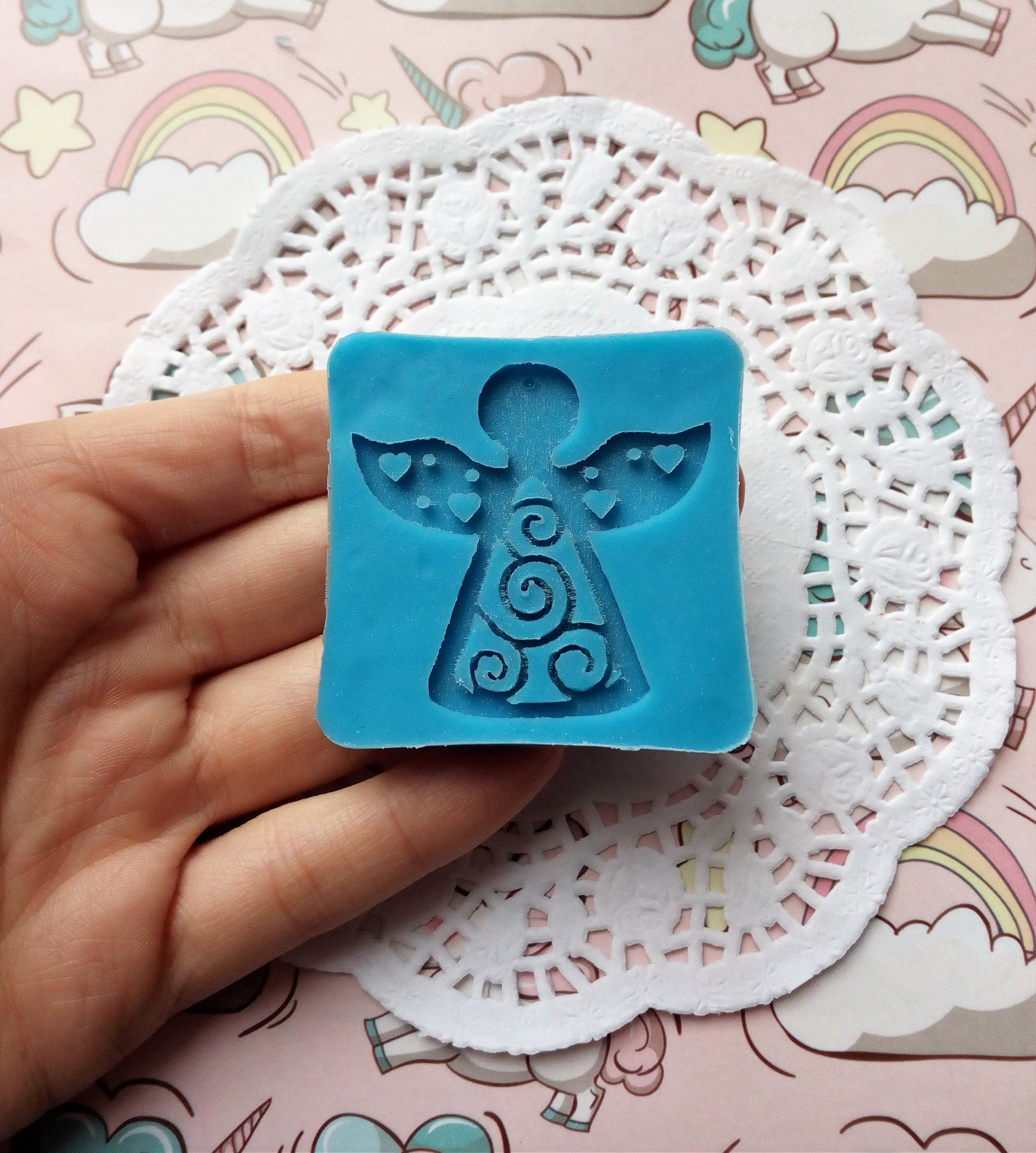 Angel Silicone Mold With Wood Texture for Resin and Polymer | Etsy