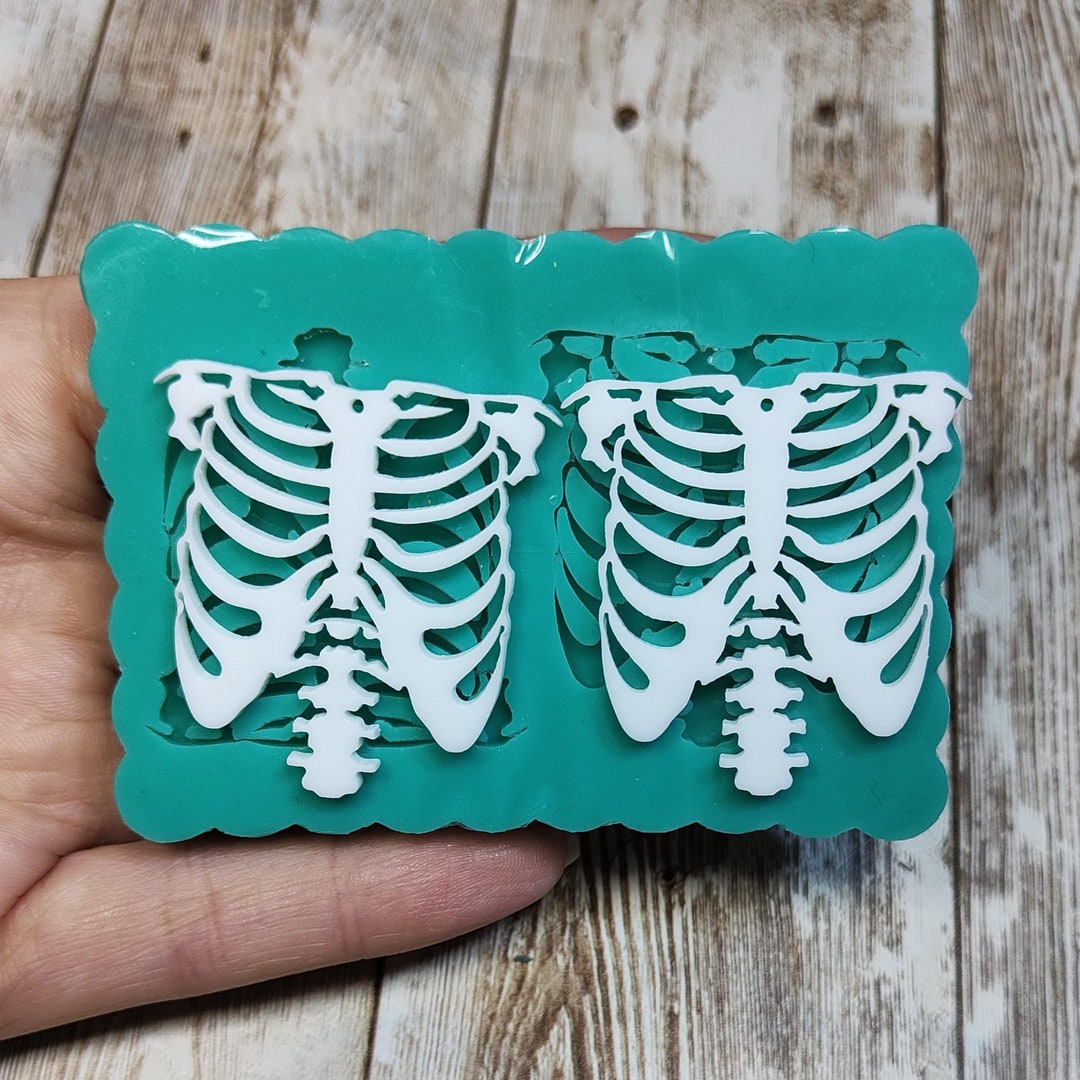 Rib Cage Silicone Mold 2pcs 4cm for Resin, Plaster, Wax, Soap and ...