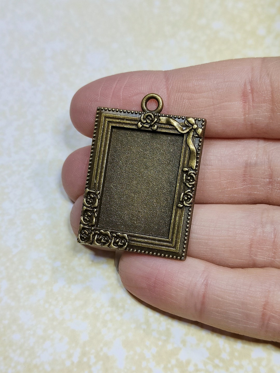 Square Cameo Base With Roses for Handmade Creations 27x39mm - Etsy