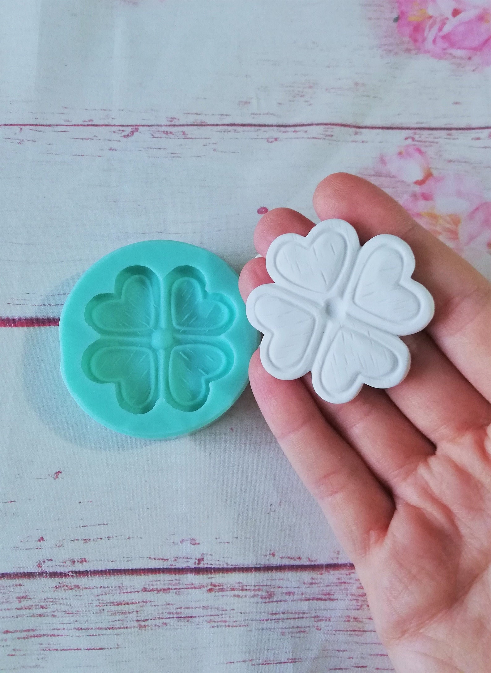 Four-leaf clover silicone mold for resin and polymer clay | Etsy