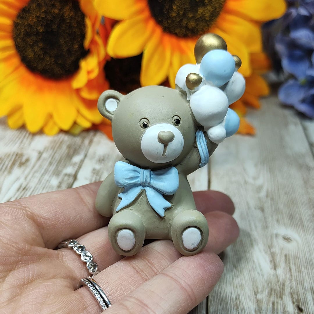 Teddy Bear With Balloons Silicone Mold 7cm for Resin, Plaster, Wax ...