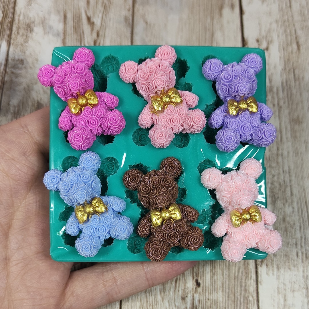 Teddy Bears Silicone Mold 3CM 6pcs for Resin, Wax, Plaster, Soap and ...