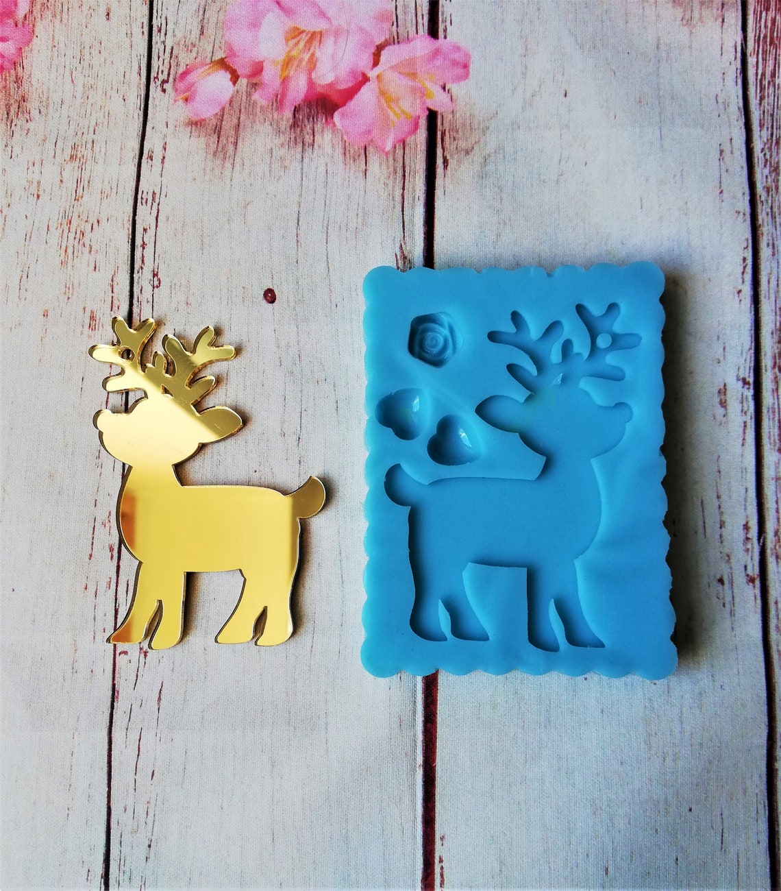 Reindeer Silicone Mold for Christmas for Resin and Polymer Clay ...