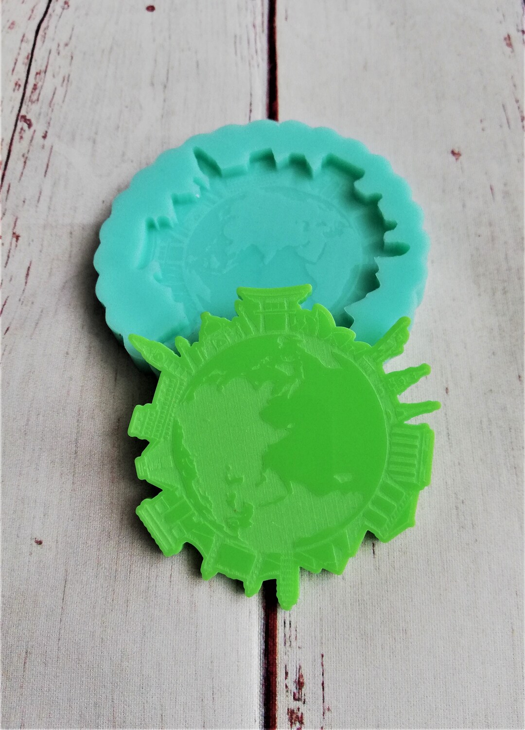 Earth Silicone Mold With All the Monuments of the World for Resin and ...