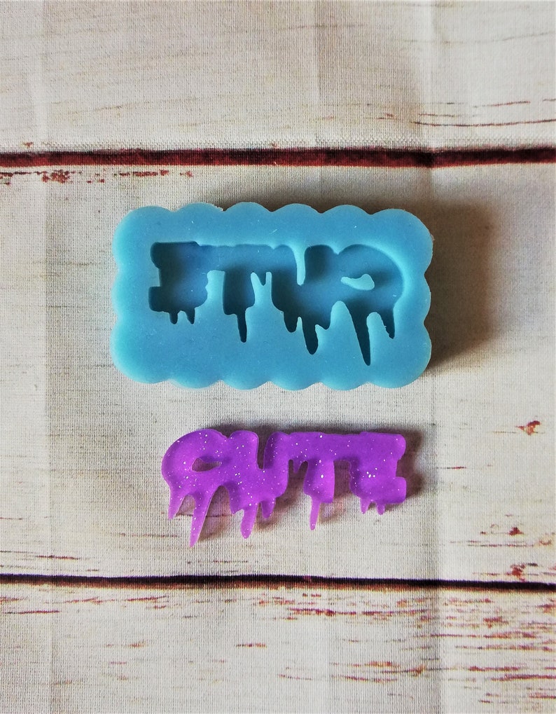 Cute word silicone mold for resin and polymer clay creations | Etsy