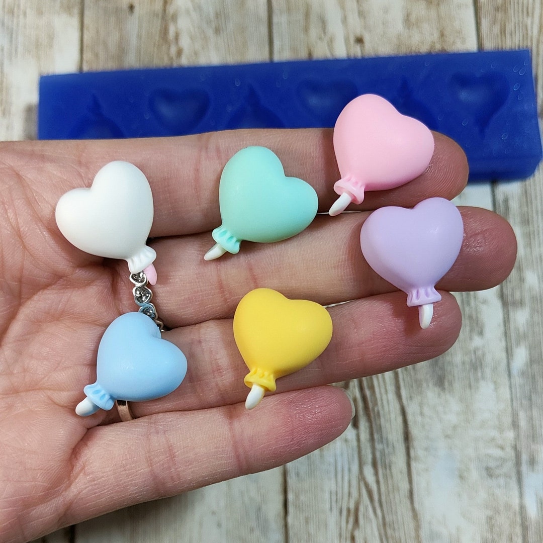 Heart Balloons 2CM 6pcs Silicone Mold for Resin, Plaster, Polymer Clay ...