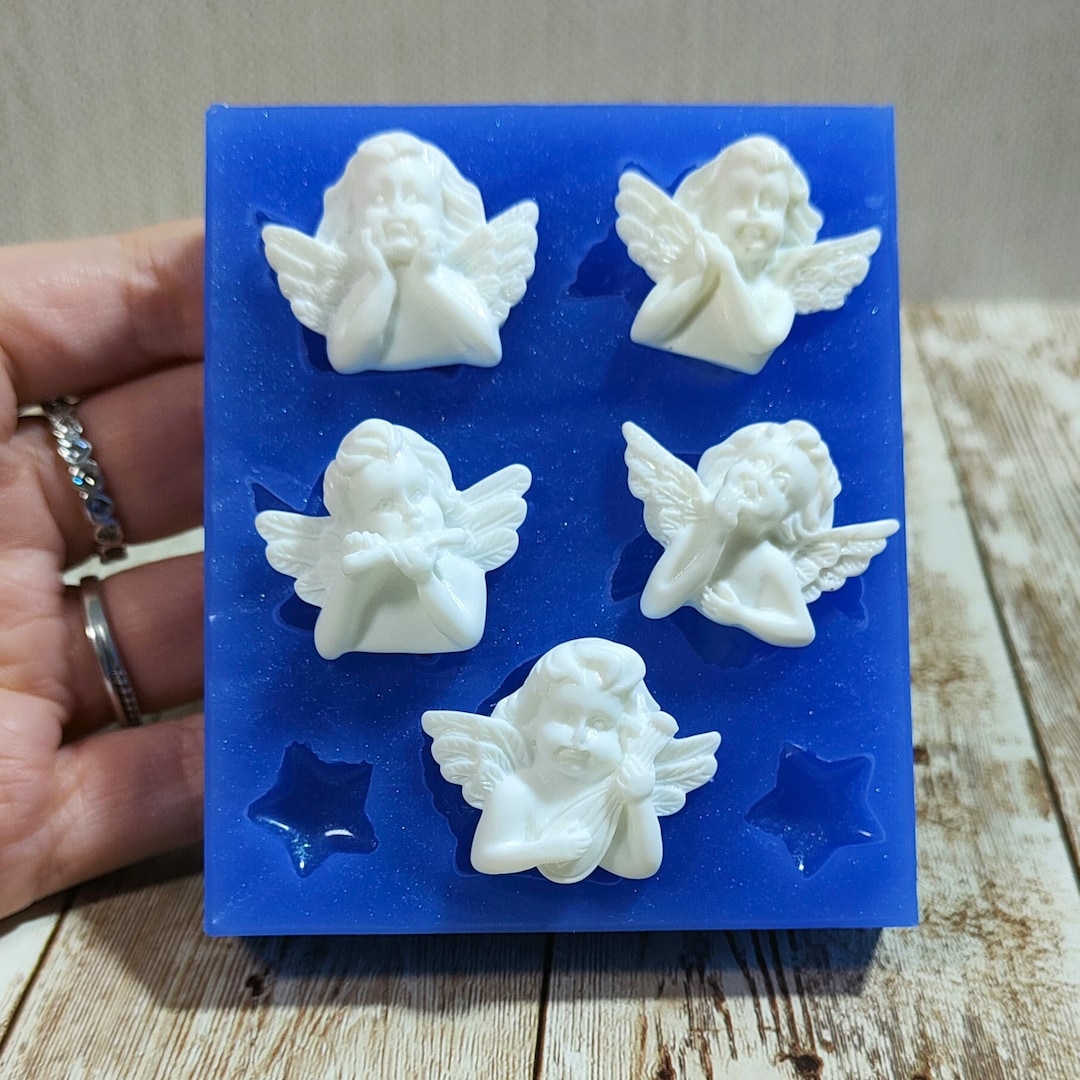 Angels Silicone Mold 5pc 3CM for Resin, Plaster, Wax, Soap and Polymer ...