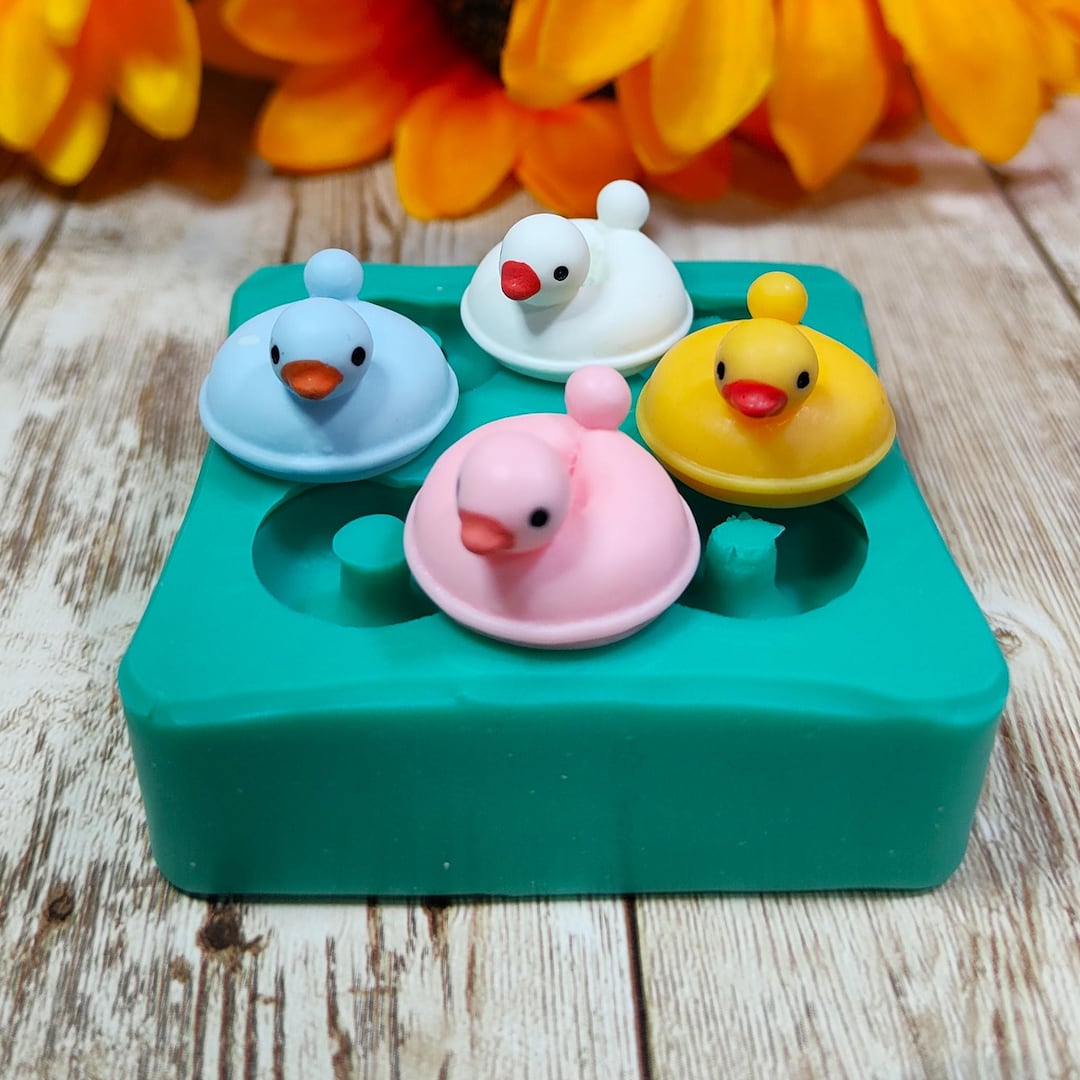 Inflatable Duck 3d Silicone Mold 4pcs 3cm for Resin, Plaster, Wax, Soap ...