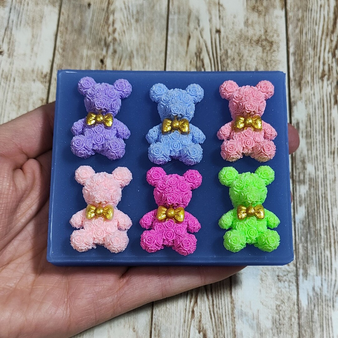 Teddy Bears Silicone Mold 3CM 6pcs for Resin, Wax, Plaster, Soap and ...