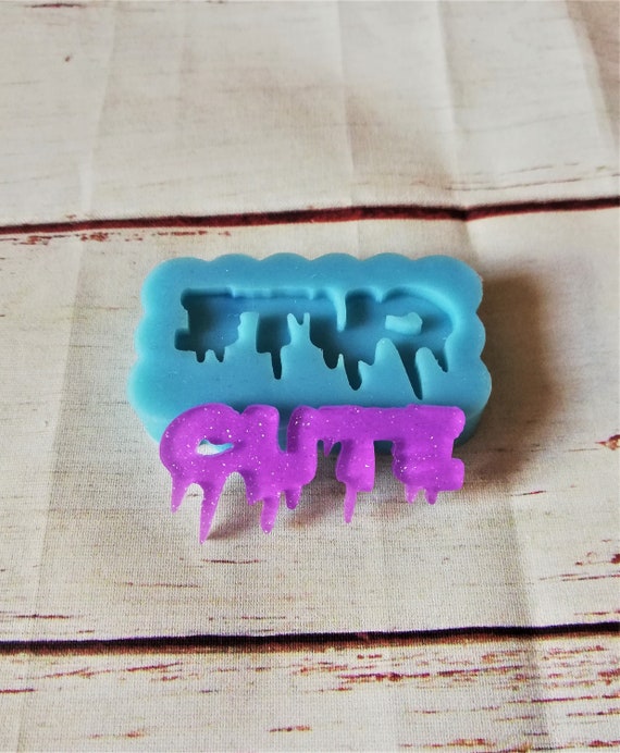 Cute word silicone mold for resin and polymer clay creations | Etsy