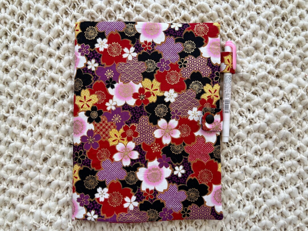 Notebook Cover, Japanese Notebook Cover, Cherry Blossom Notebook Cover ...