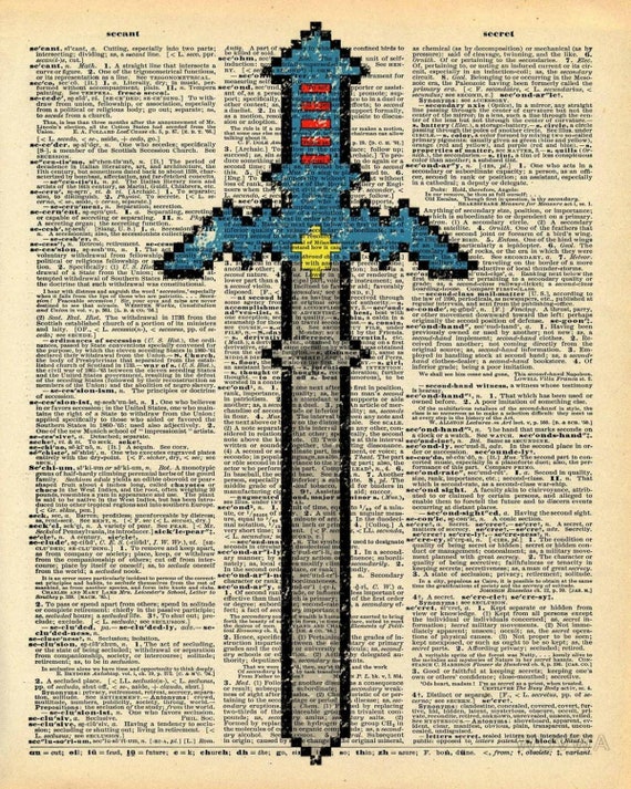 Legend of Zelda Master Sword Vintage Art Print | Etsy
