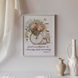 Celebrate Spring With Faith Bicycle Print With Blossoming Flowers ...