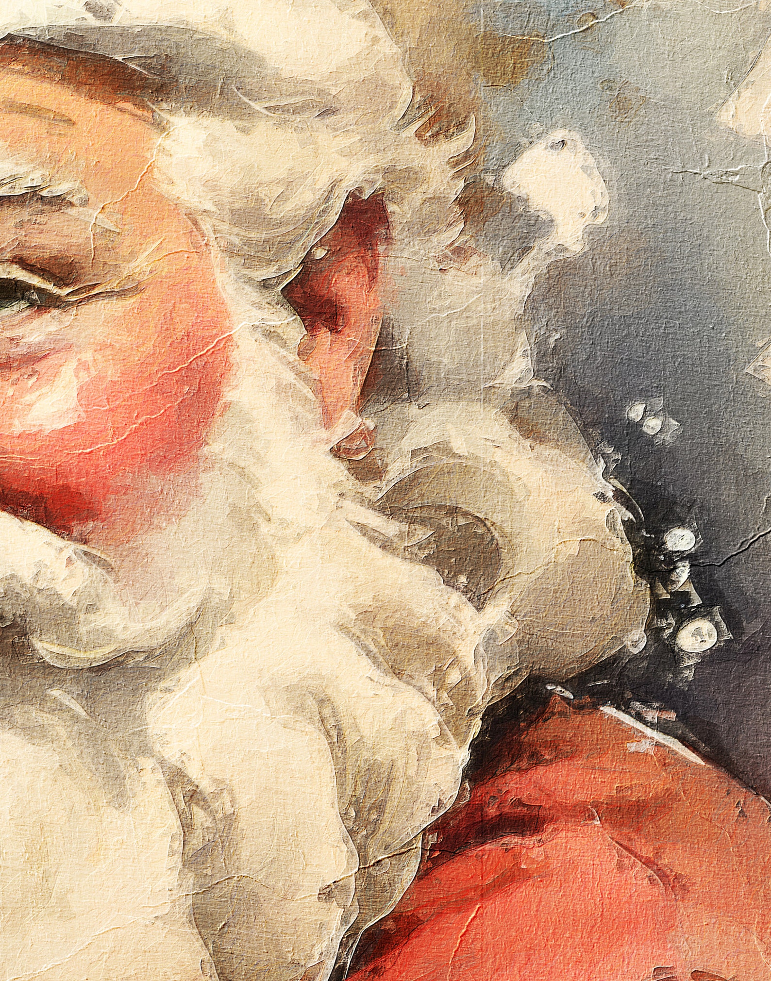 Vintage Santa Claus Portrait: Christmas Oil Painting Art (digital ...