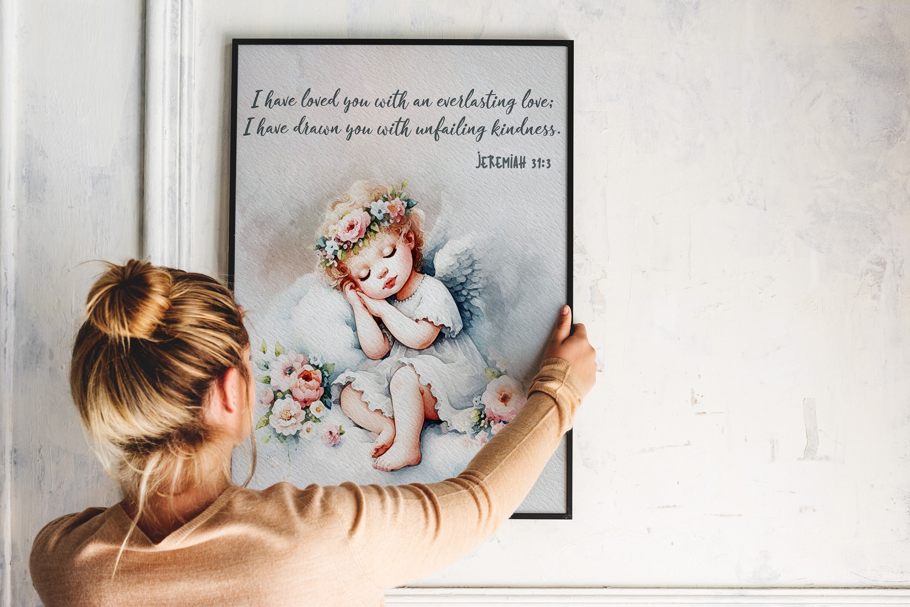 Little Angel Print, Jeremiah 31:3 Bible Verse (digital Download) - Etsy