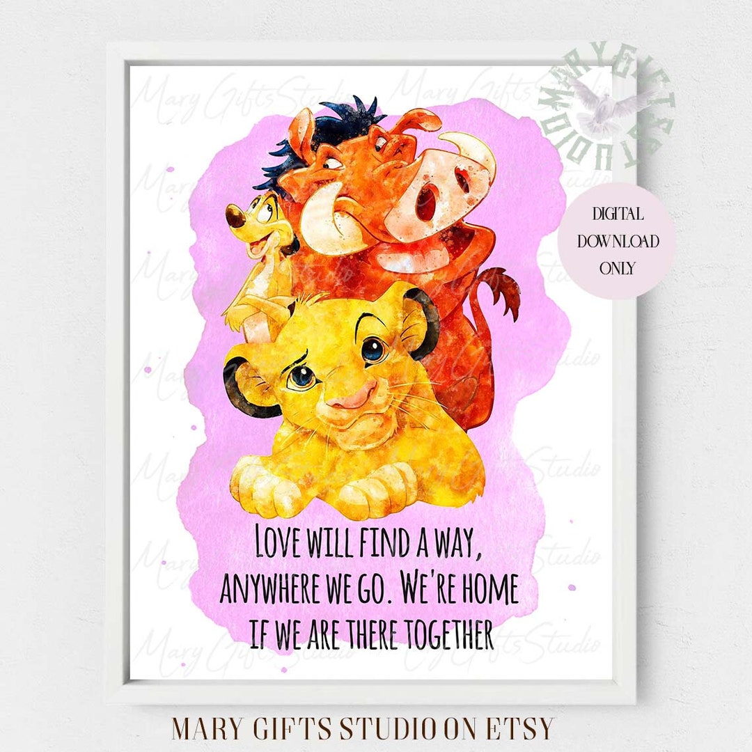 The Lion King,collection Watercolour,art Print Nursery,wall Decor ...
