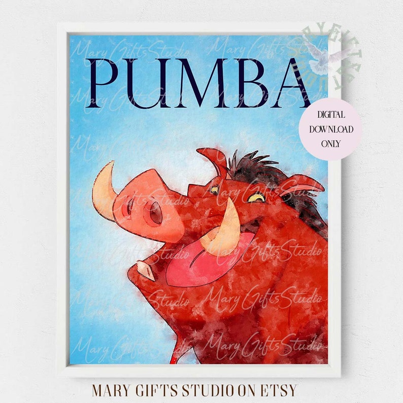 Lion King Watercolor Nursery Decor: Simba Family Prints (digital ...