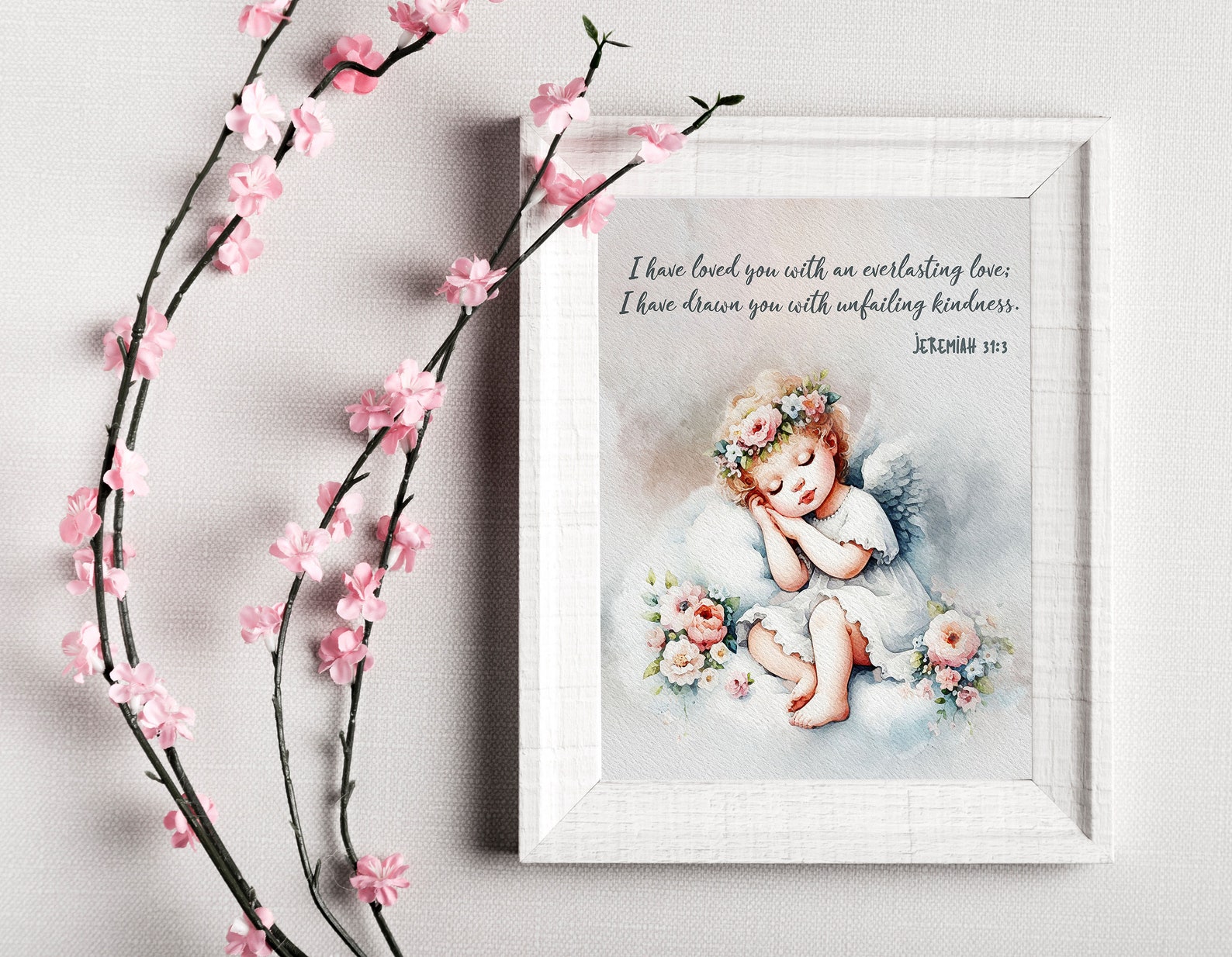 Little Angel Print, Jeremiah 31:3 Bible Verse (digital Download) - Etsy
