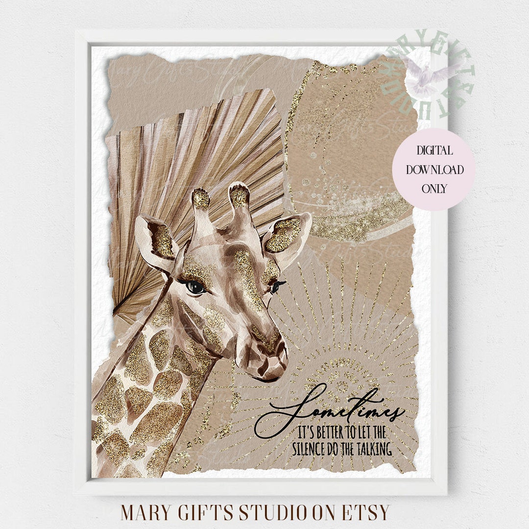 Giraffe Safari Animals Printable Giraffe Prints Giraffe Wall Art ...