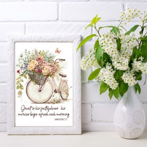 Celebrate Spring With Faith Bicycle Print With Blossoming Flowers ...