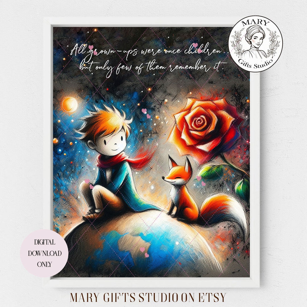 The Little Prince Poster, Little Prince and Fox, Nursery Decor, Prince ...