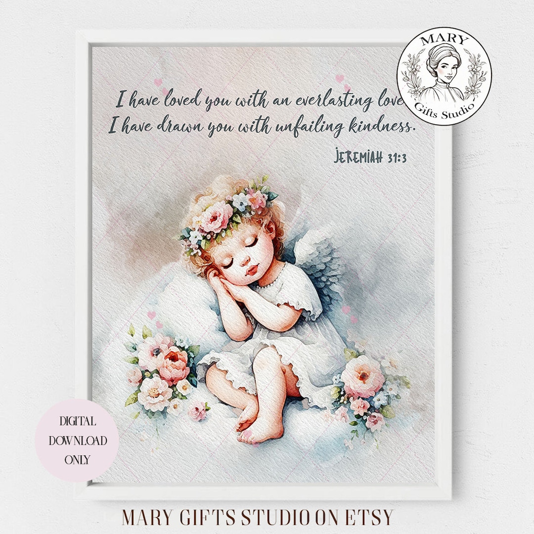 Little Angel Print, Jeremiah 31:3 Bible Verse (digital Download) - Etsy