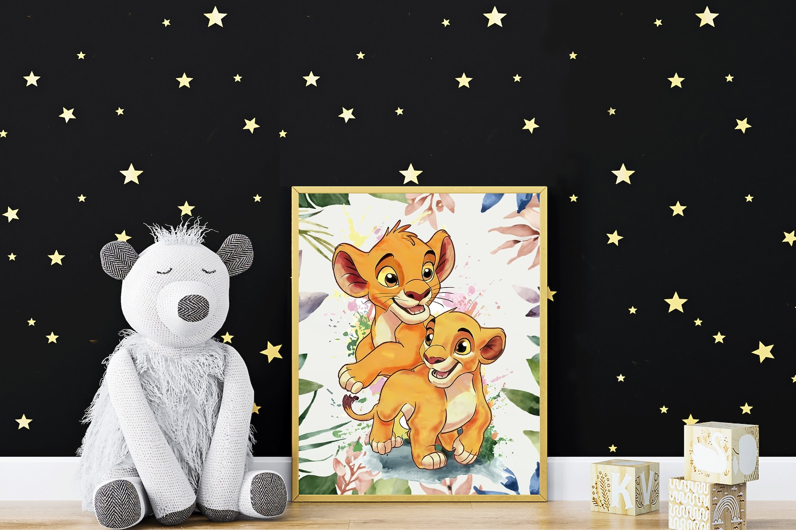 Simba & Nala the Lion King 1 Gift Picture Simba,art Print Nursery,wall ...