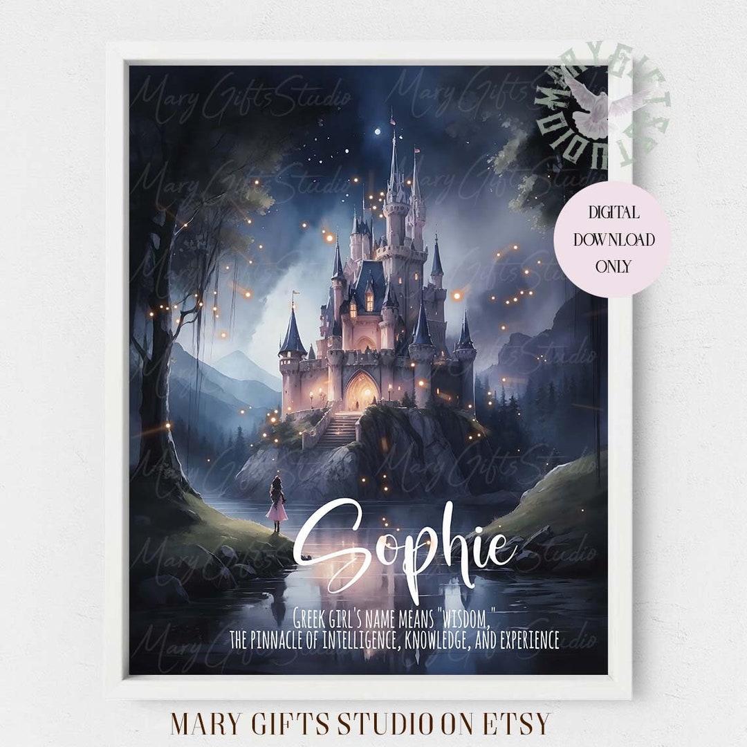 Princess Castle Custom Name Art Personalized Gift for Girl Princess ...