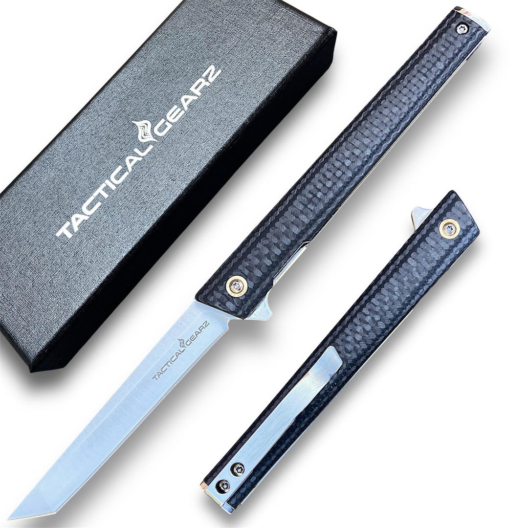 Carbon Fiber Pocket Knife, TG Sol! Carbon Fiber Handle! Razor Sharp D2 ...