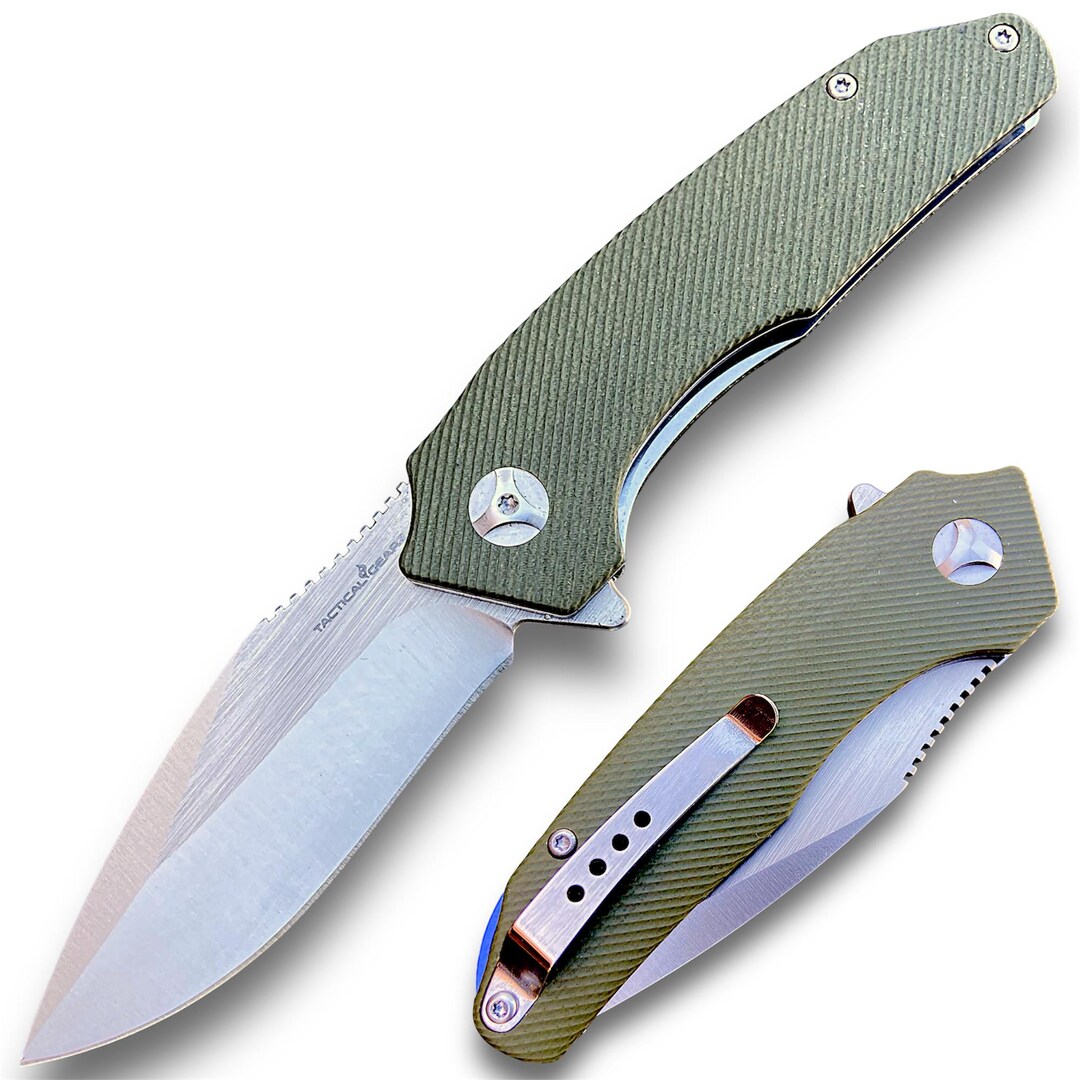 TG Xeno EDC Pocket Knife, 9cr18mov Steel Blade, Textured G10 Handle - Etsy