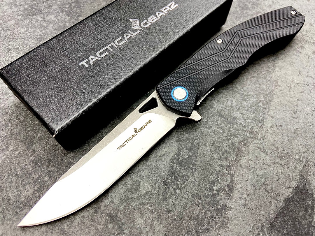 Premium EDC G10 Pocket Knife, TG Cyrus Razor Sharp D2 Steel Blade G10 ...